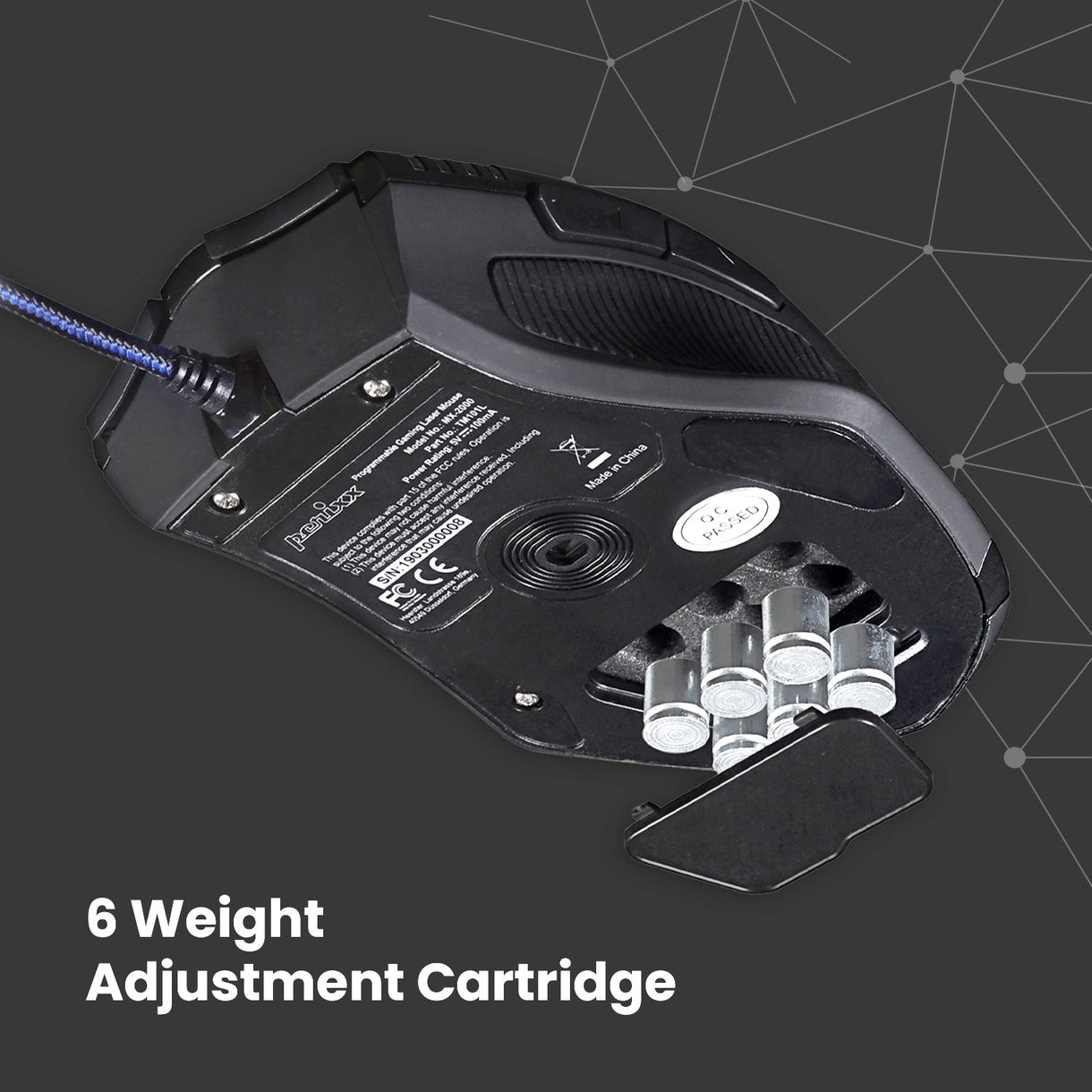 MX-2000 Wired Programmable Gaming Mouse, up to 5600 DPI - Perixx USA