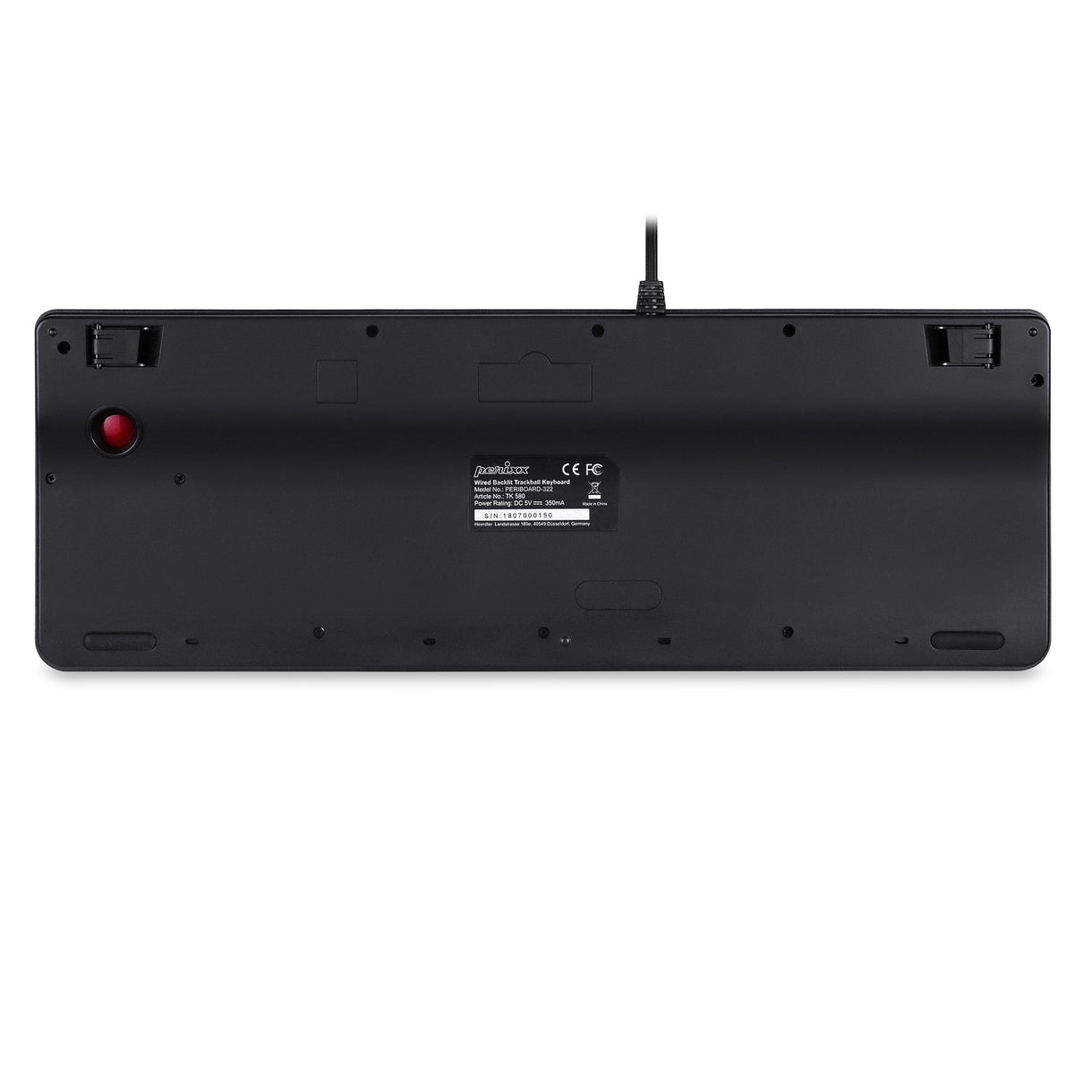 PERIBOARD-522 Wired Mechanical Trackball Keyboard with Numpad - Perixx USA