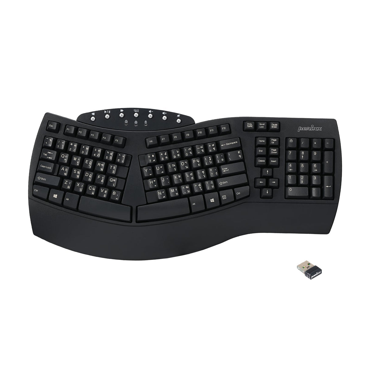 PERIBOARD-612 Wireless Ergonomic Split Keyboard with 2.4G and Bluetooth ...