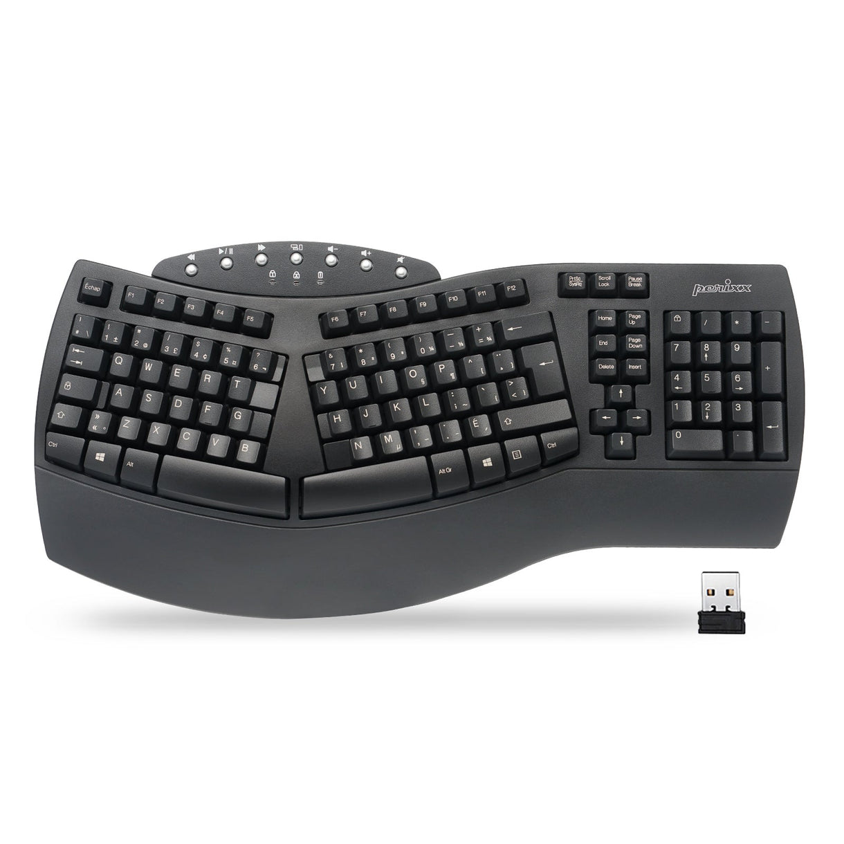 PERIBOARD-612 Wireless Ergonomic Split Keyboard with 2.4G and Bluetooth ...