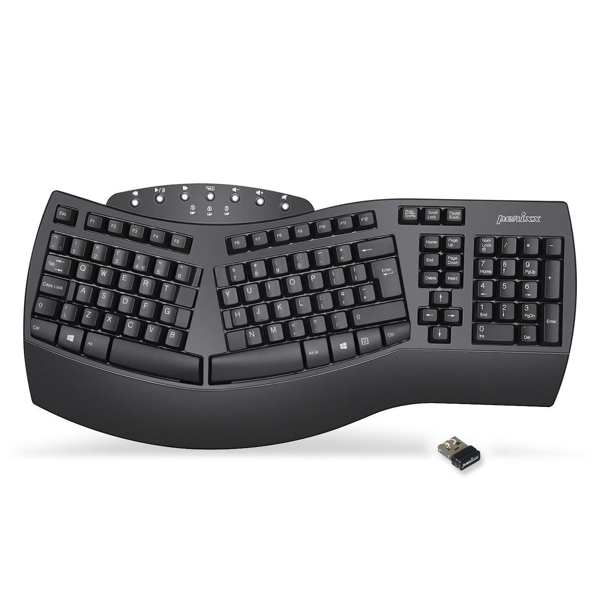 PERIBOARD-612 Wireless Ergonomic Split Keyboard with 2.4G and Bluetooth ...