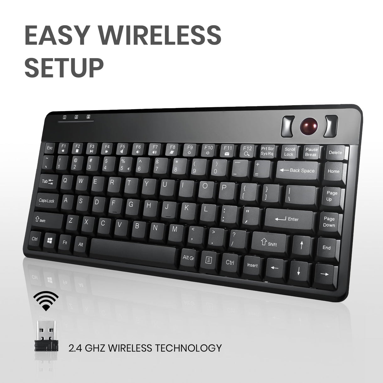 PERIBOARD-706 Wireless Mini Trackball Keyboard - Perixx USA