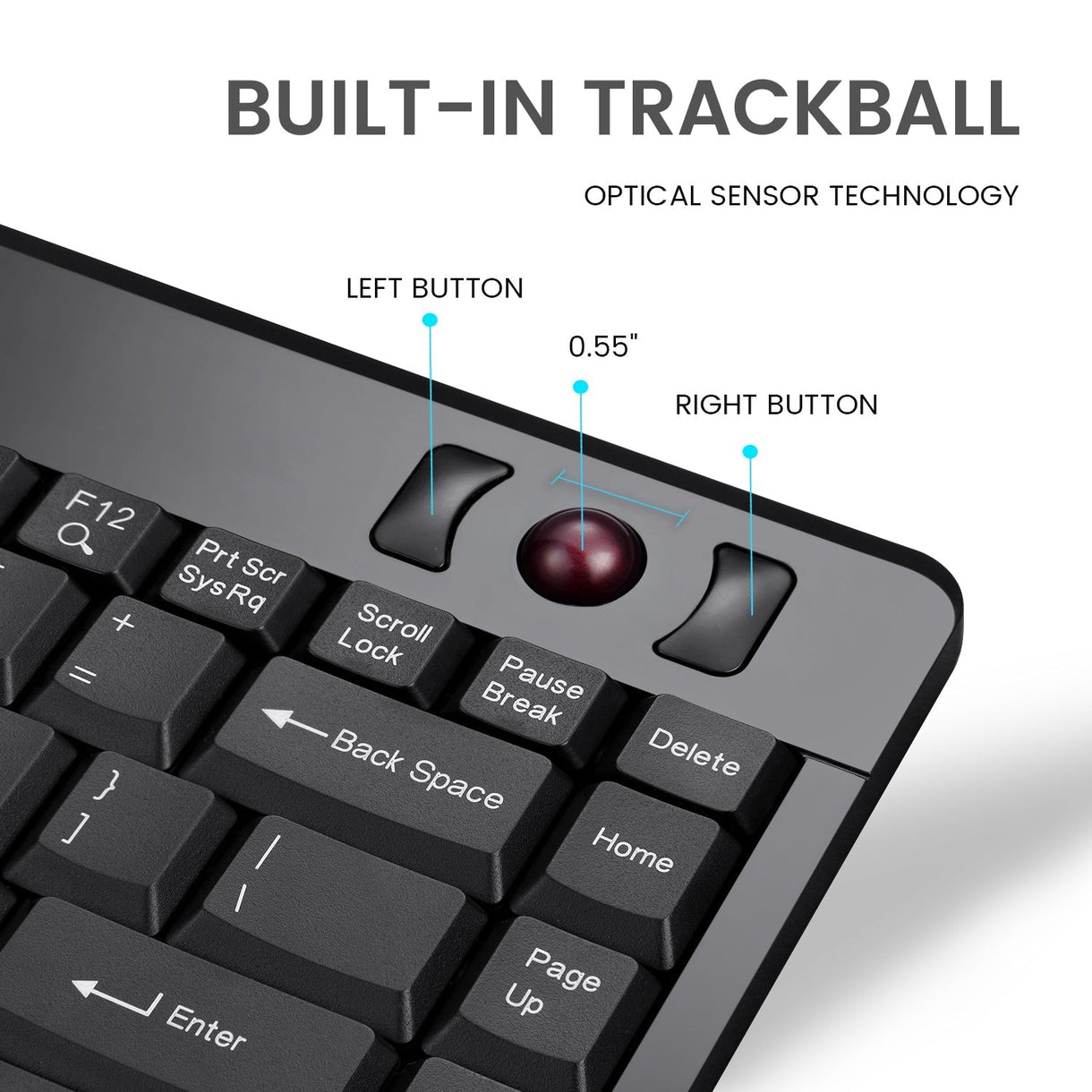 PERIBOARD-706 Wireless Mini Trackball Keyboard - Perixx USA