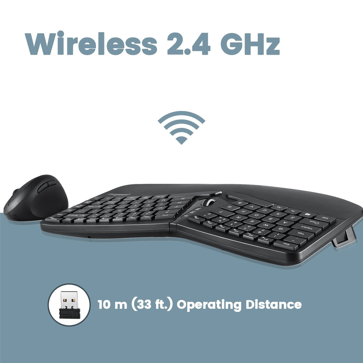 PERIDUO-606 Wireless Mini Ergonomic Keyboard and Vertical Mouse Combo ...