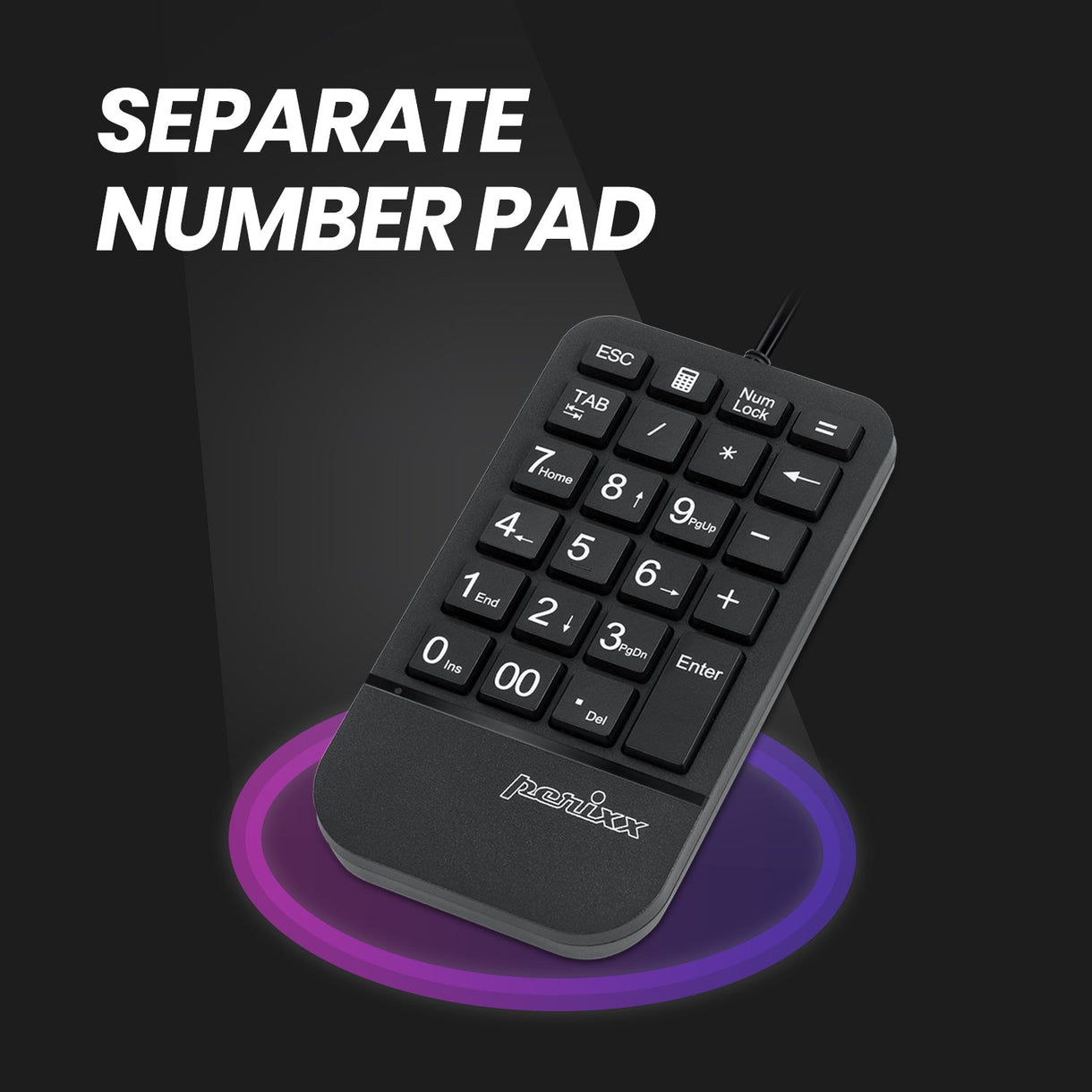 PERIDUO-606A Wireless Ergonomic Keyboard, Number Pad, and Vertical ...