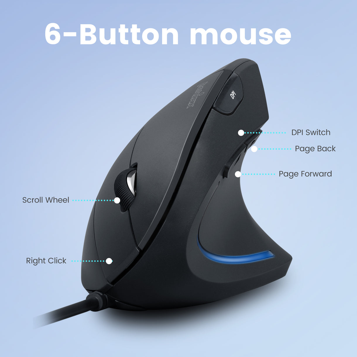 PERIMICE-513 Wired Ergonomic Vertical Mouse - Perixx USA
