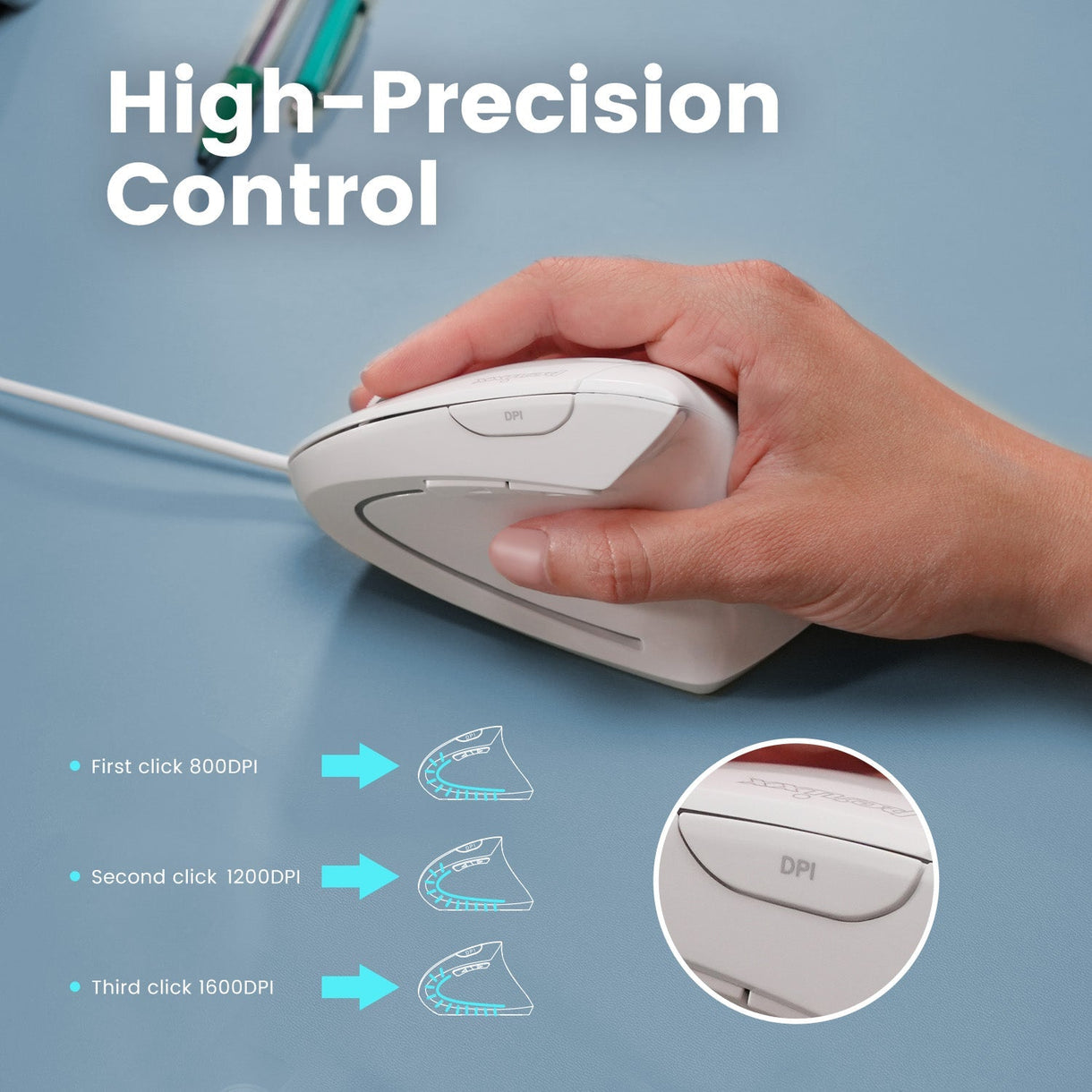 PERIMICE-513 Wired Ergonomic Vertical Mouse - Perixx USA