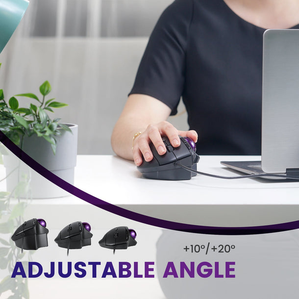 PERIMICE-520 Wired Ergonomic Vertical Trackball Mouse - Perixx USA