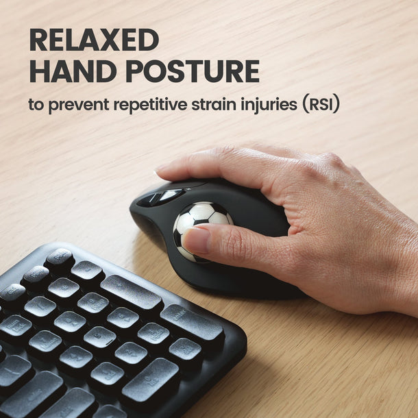 PERIMICE-717 Wireless Ergonomic Vertical Trackball Mouse with Pointing ...