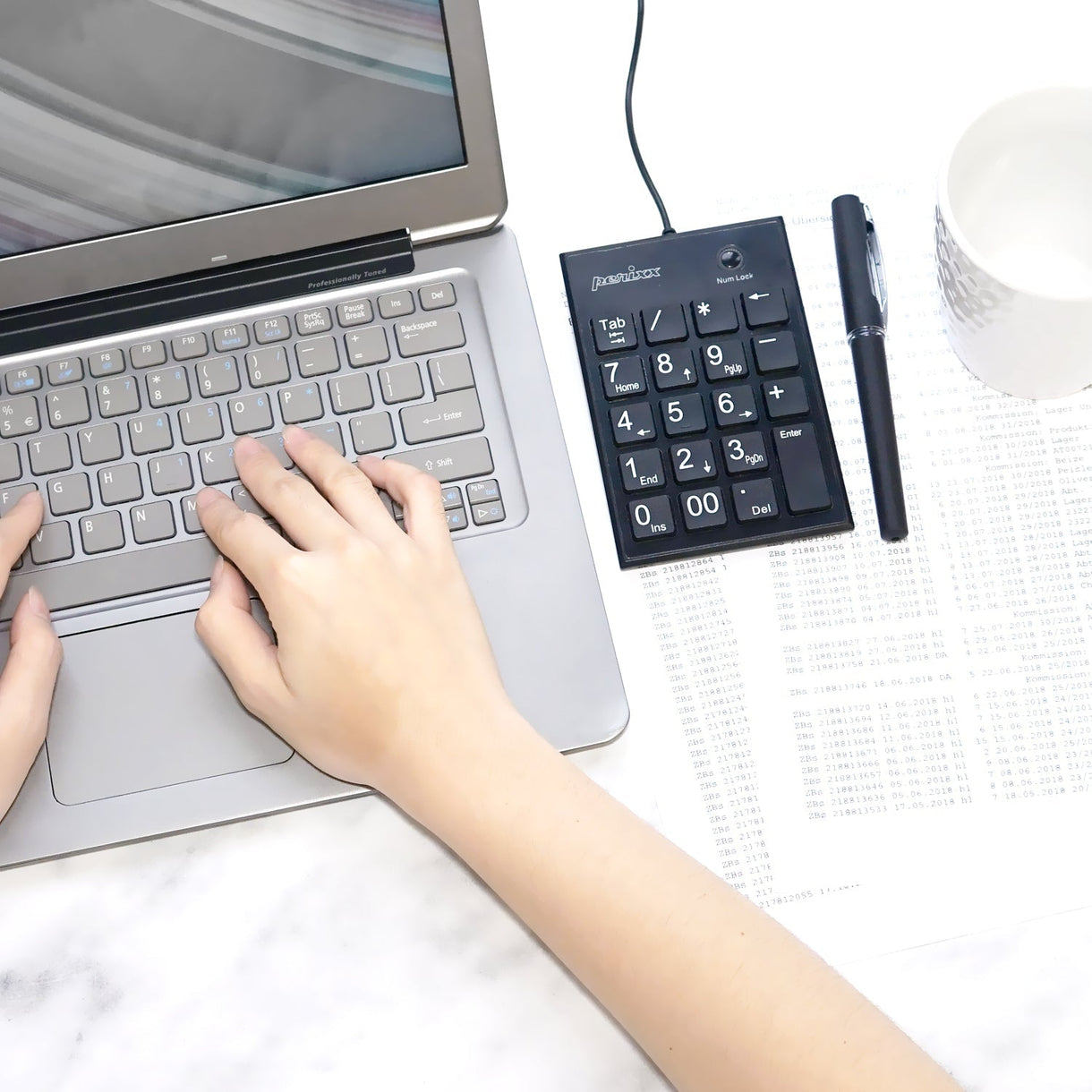 PERIPAD-202 Wired Numeric Keypad with Scissor Keys and Extra USB Ports ...